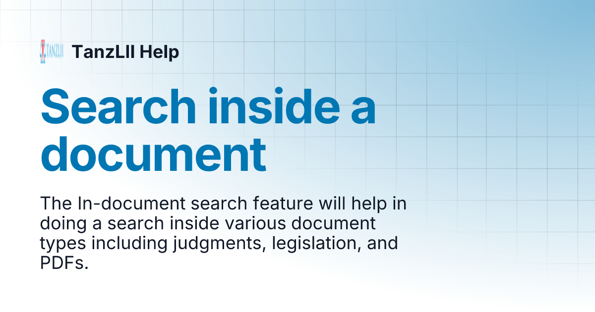 Search inside a document | TanzLII Help