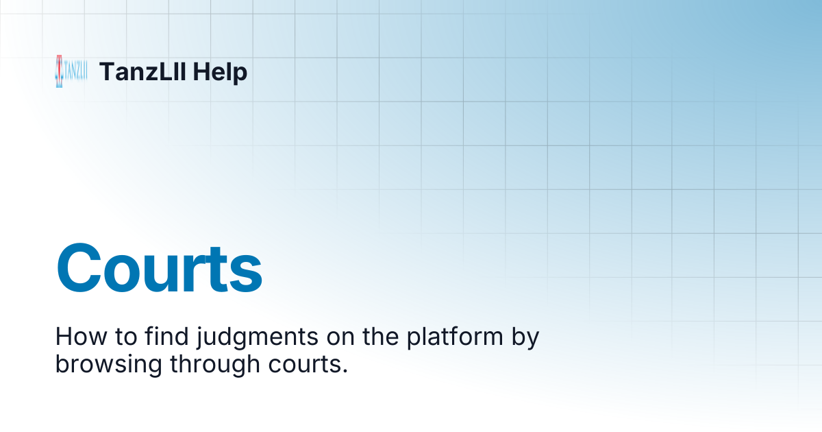 Courts | TanzLII Help